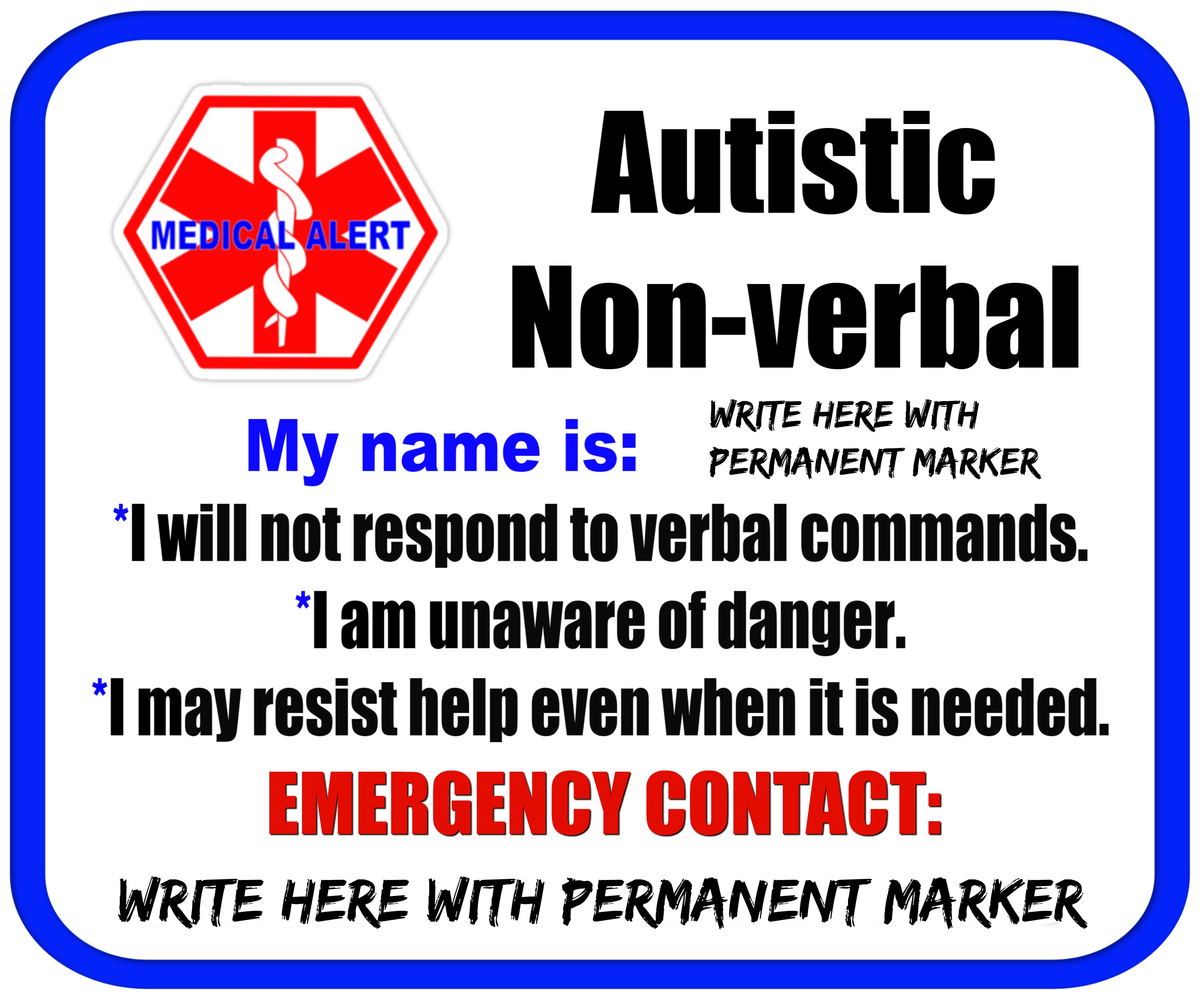 Autism Non-verbal Safety Patches - Personalize Yourself - Re-usable ...
