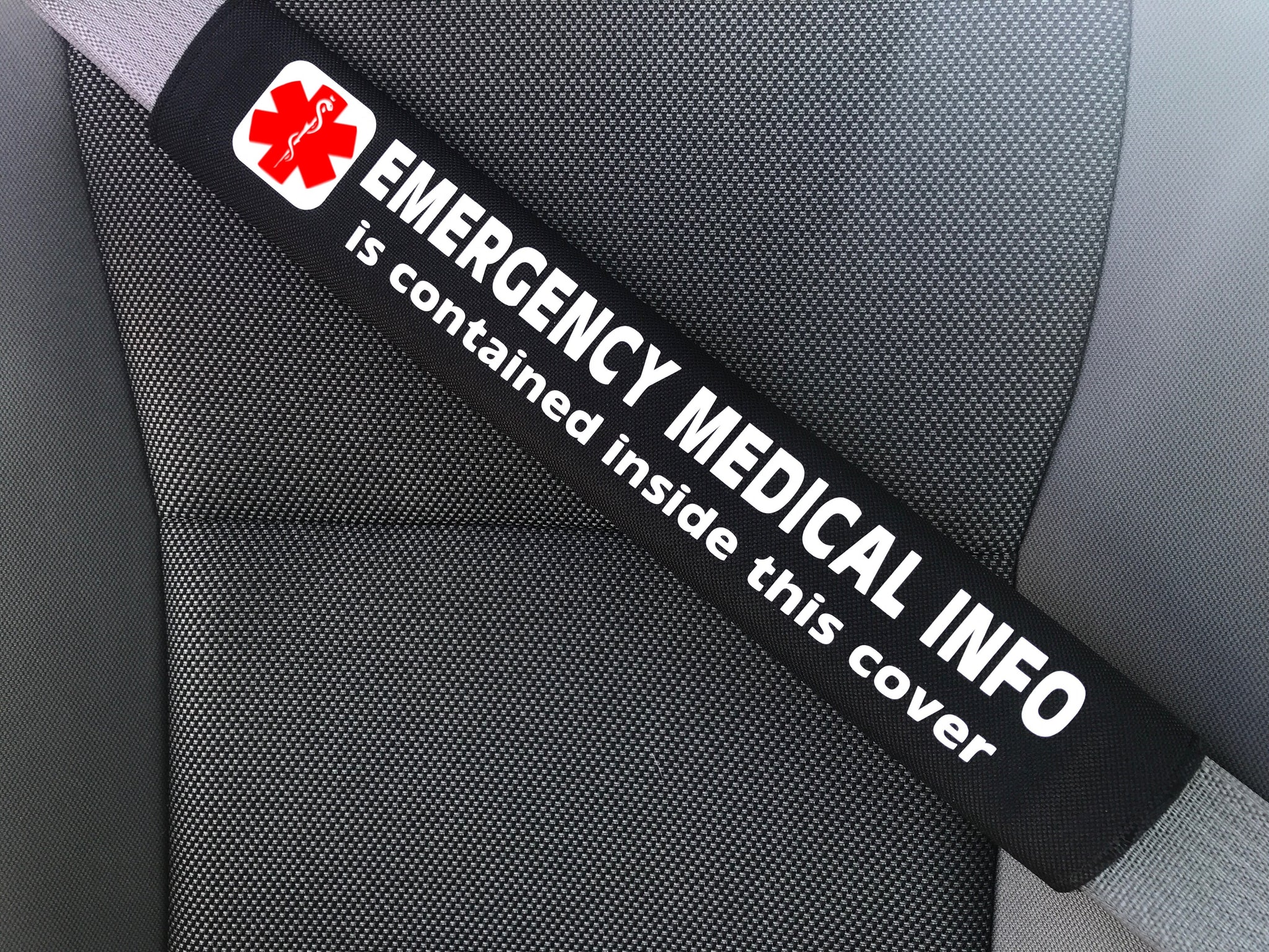 For ANY Medical Condition - Medical Alert Seat Belt Cover - Inside Poc ...